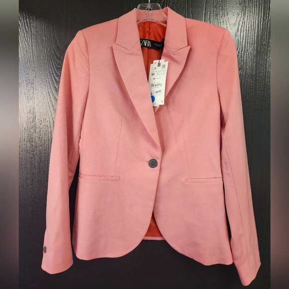 Zara | Jackets & Coats | Nwt Zara Basic Blazer Pink Size 2 | Poshmark